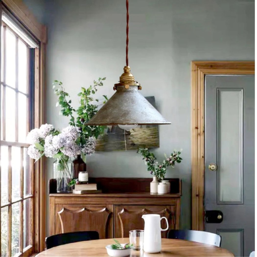 Suspension vintage en fer de style industriel • Luminaires Tendance
