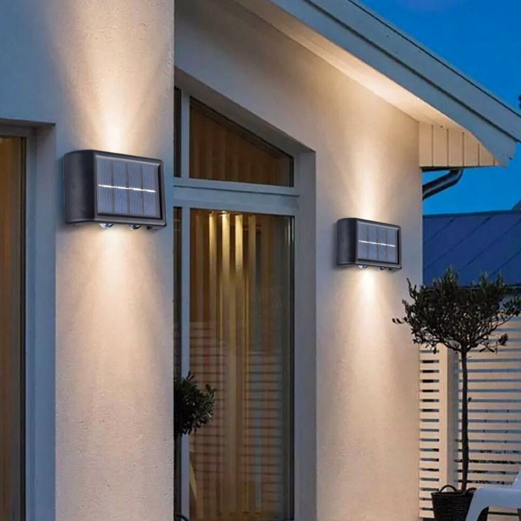 Applique murale extérieure LED solaire horizontale • Luminaires Tendance