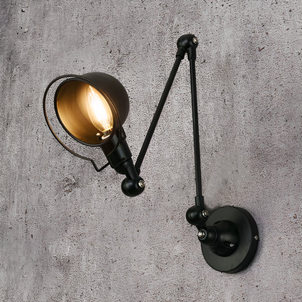 Applique murale industrielle LED noire rétro et réglable • Luminaires ...