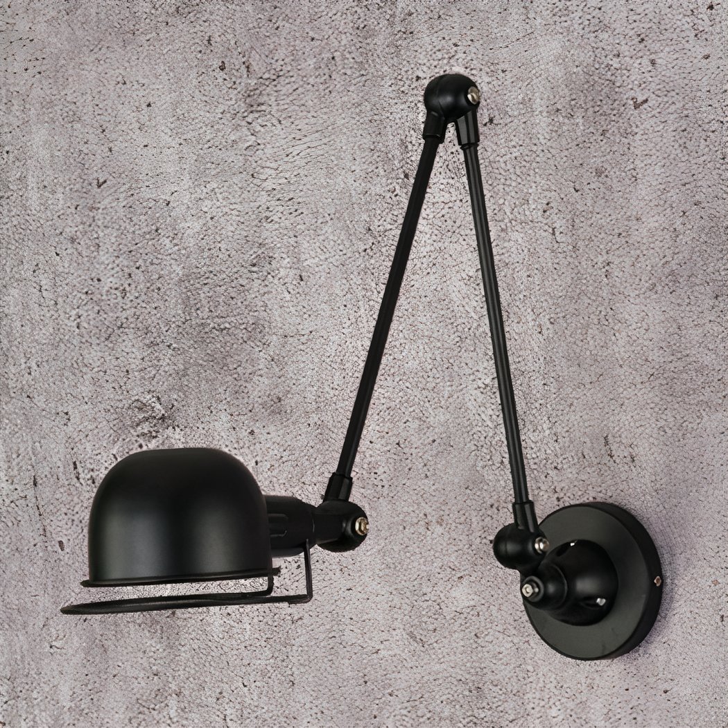 Applique murale industrielle LED noire rétro et réglable • Luminaires ...