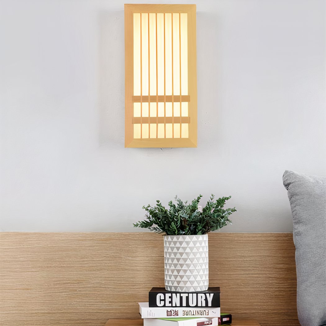 Applique murale japonaise en bois • Luminaires Tendance