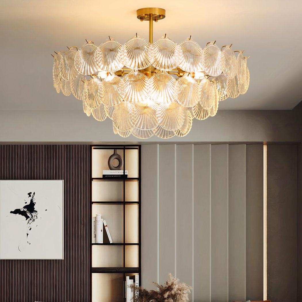 Lustre coquillage design moderne de coquille transparente • Luminaires ...