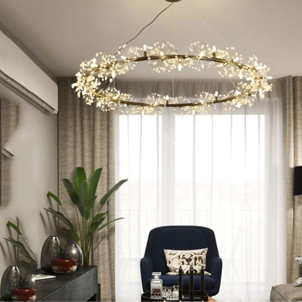 Lustre pissenlit rond à LED design moderne et créatif • Luminaires Tendance