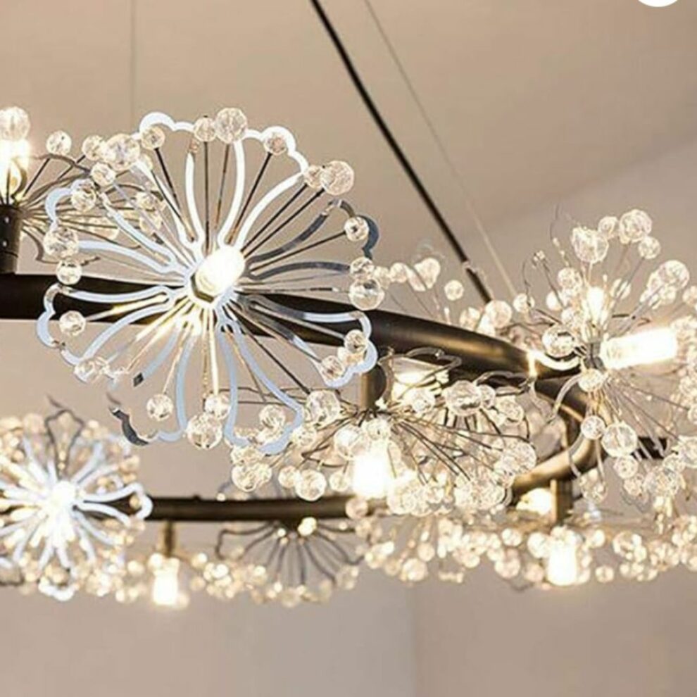 Lustre pissenlit rond à LED design moderne et créatif • Luminaires Tendance