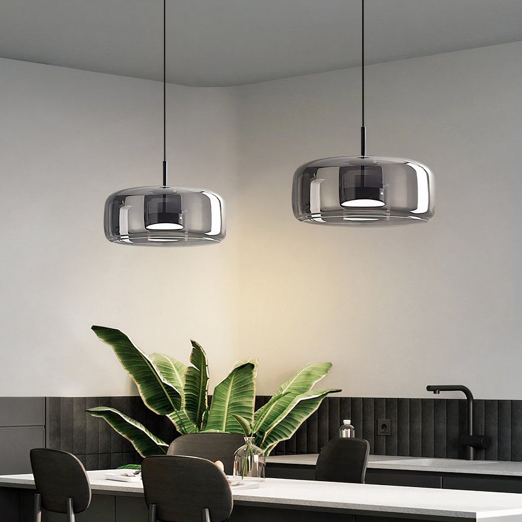 Suspension verre fumé LED au design moderne • Luminaires Tendance