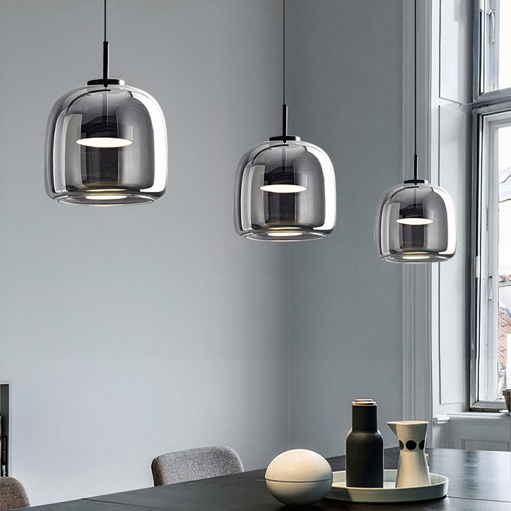 Suspension verre fumé LED au design moderne • Luminaires Tendance