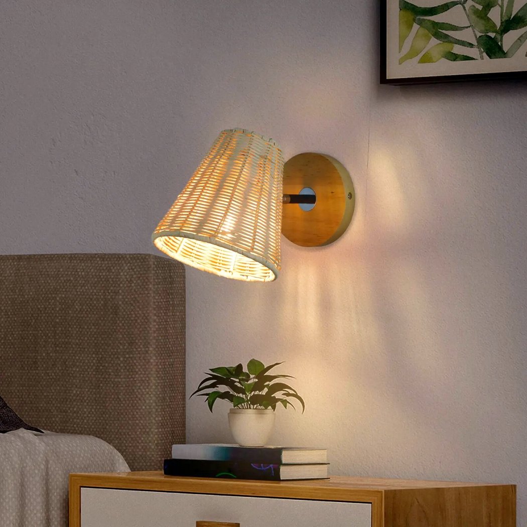 Applique murale rotin au style bohème • Luminaires Tendance