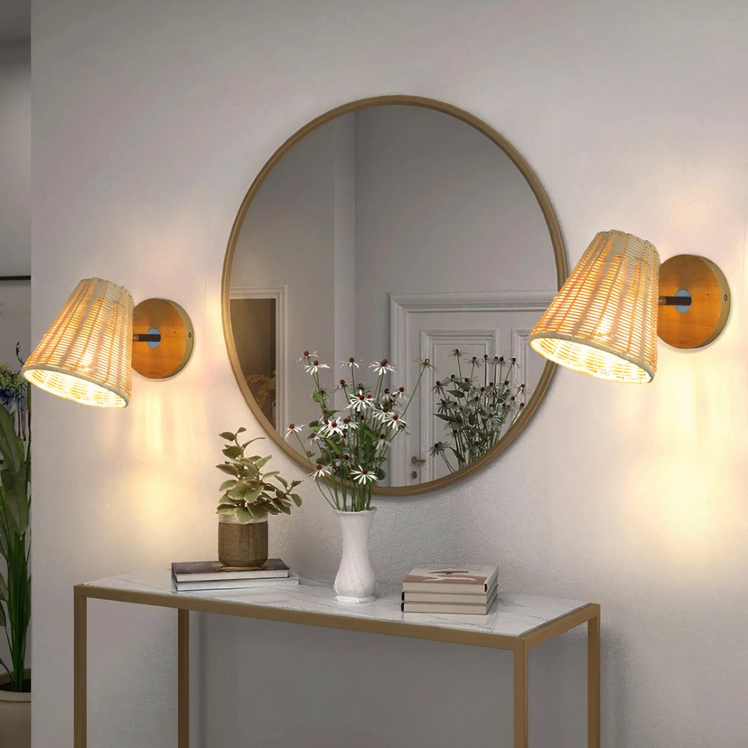 Applique murale rotin au style bohème • Luminaires Tendance