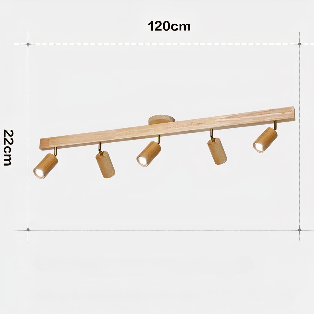 Lustre salle de bain en bois avec spots lumineux LED • Luminaires Tendance