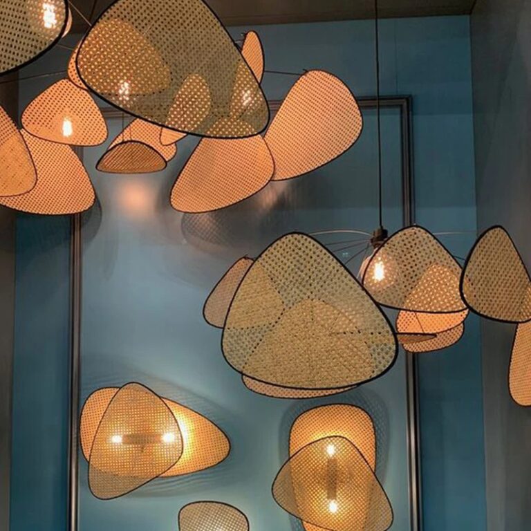 Suspension en rotin tressé et osier naturel bohème chic • Luminaires ...