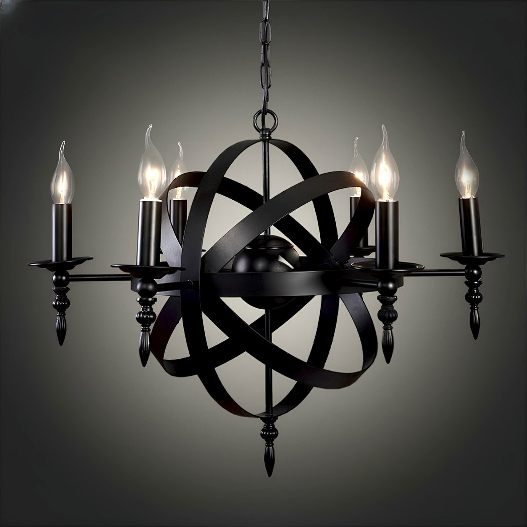 Lustre noir de style chandelier moderne • Luminaires Tendance