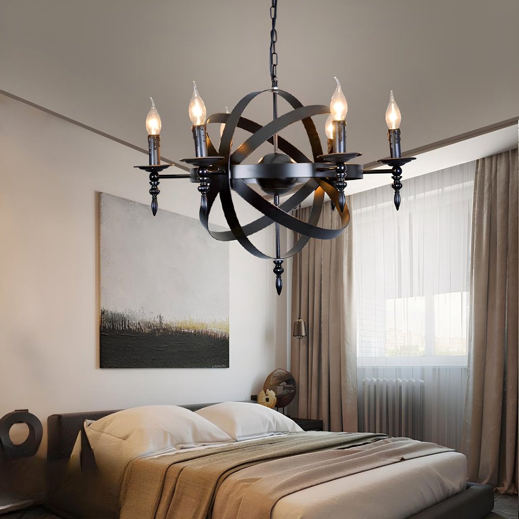Lustre noir de style chandelier moderne • Luminaires Tendance
