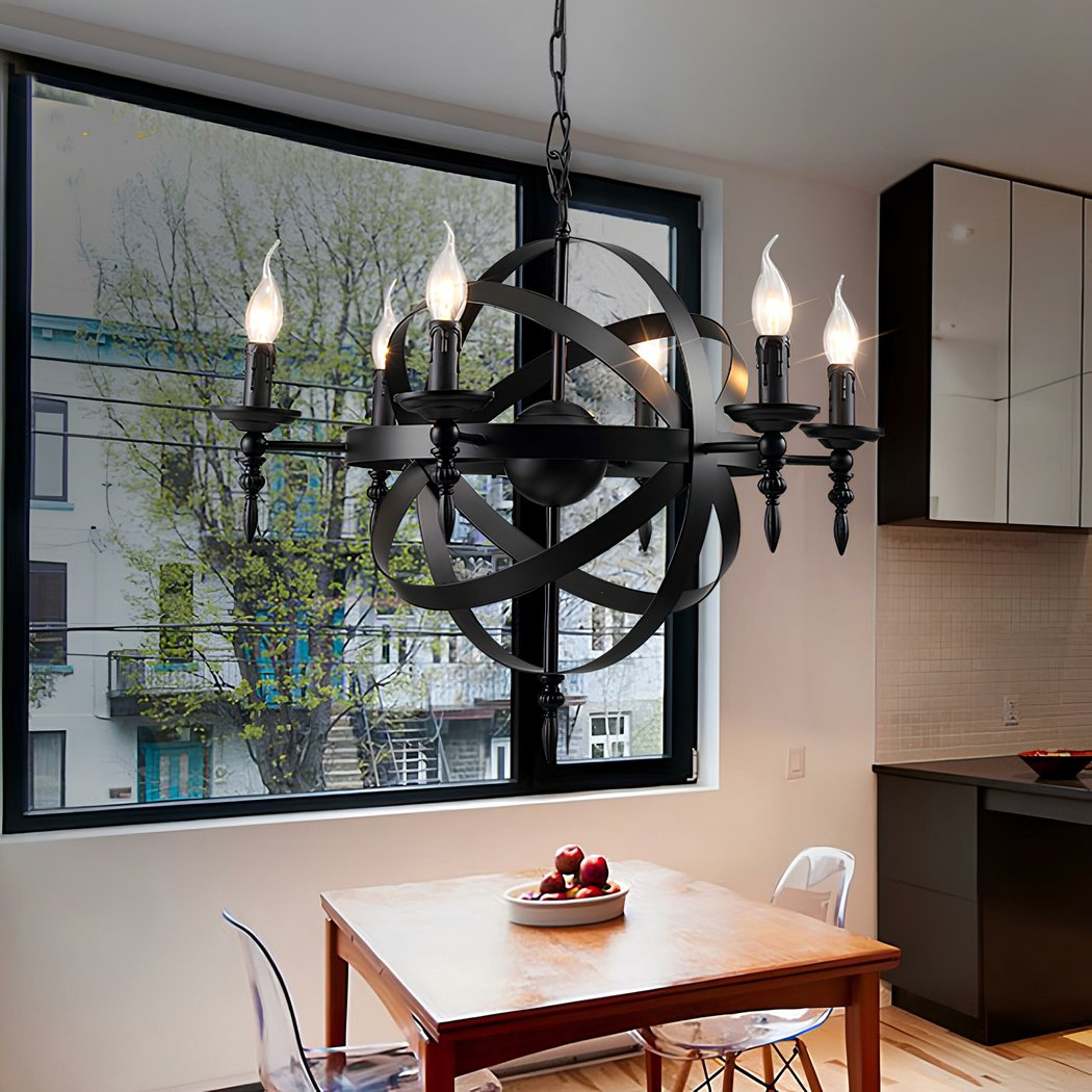 Lustre noir de style chandelier moderne • Luminaires Tendance