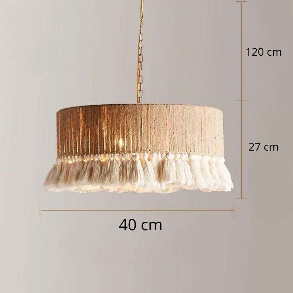 Lustre bohème en rotin • Luminaires Tendance