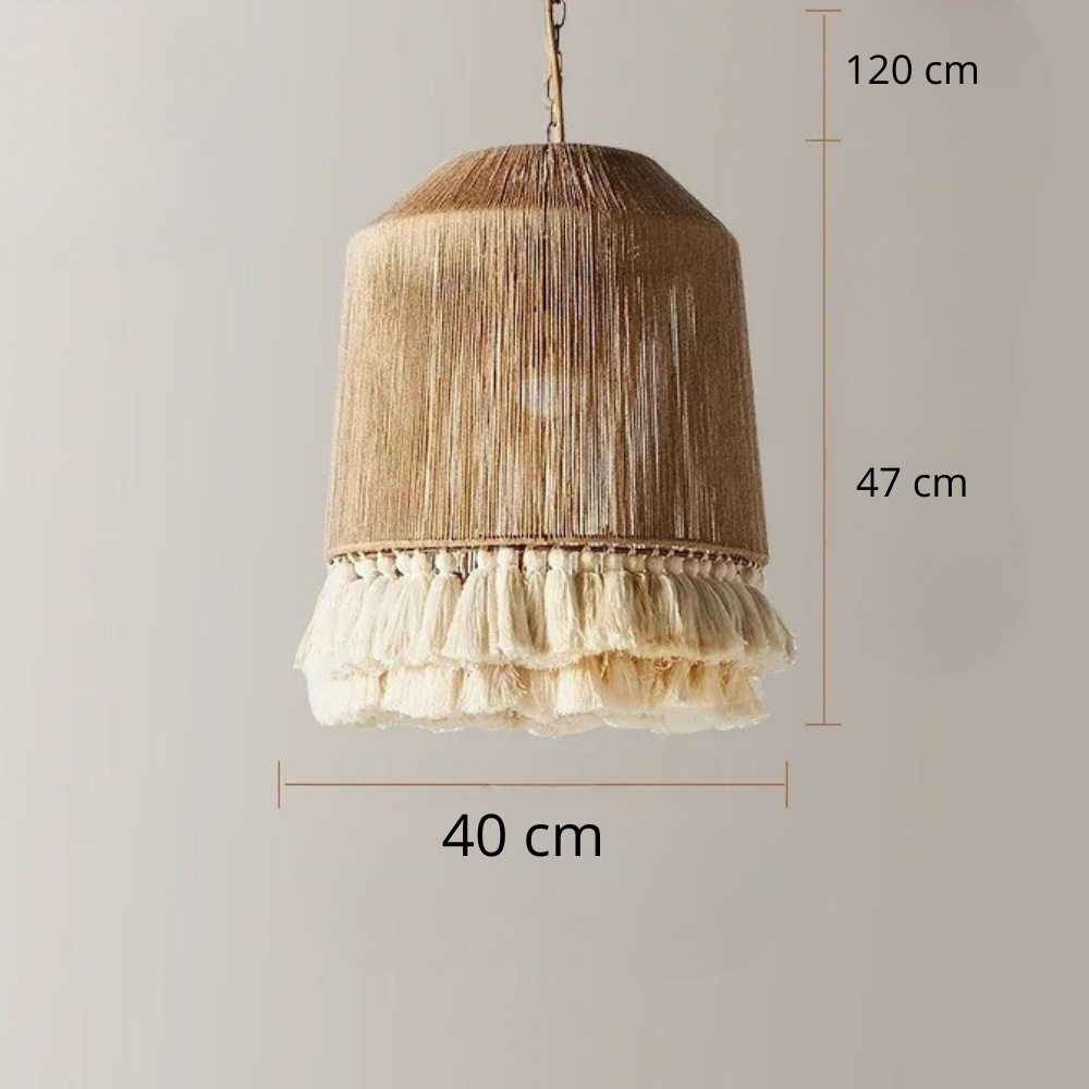 Lustre bohème en rotin • Luminaires Tendance