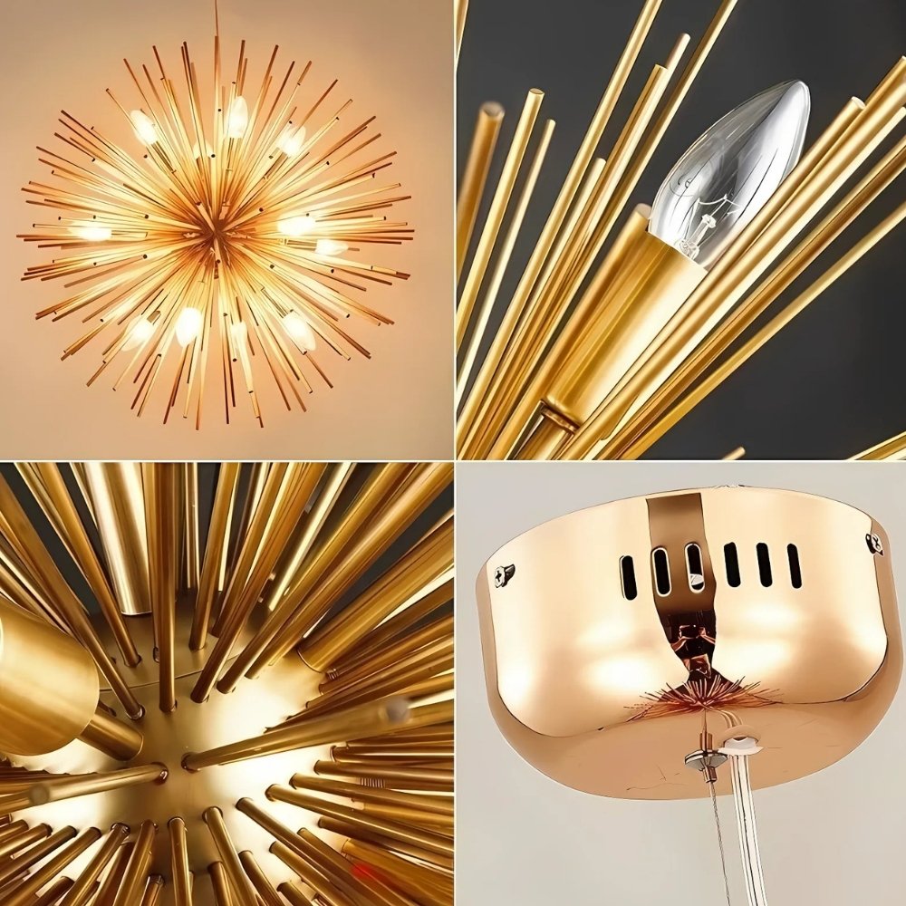 Lustre pissenlit doré scintillant • Luminaires Tendance