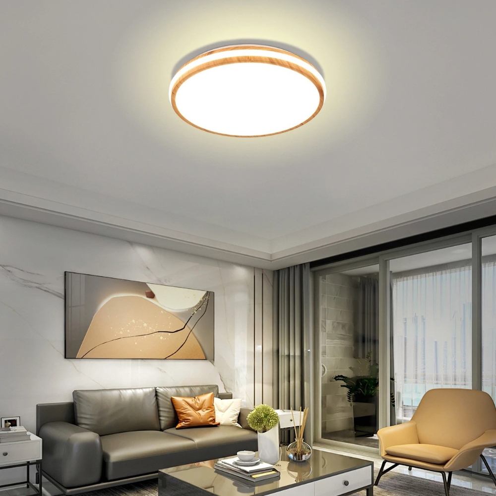 Suspension scandinave ronde en bois • Luminaires Tendance